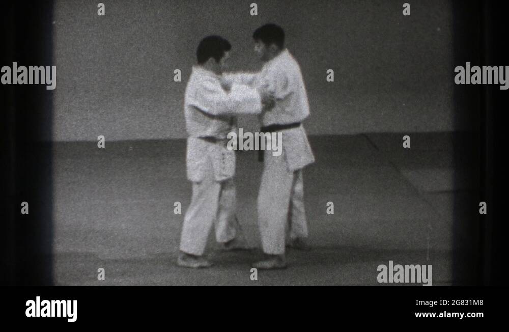 TOKYO JAPAN-1971: Two Asian Guys Showing How Is To Fight Karate Over ...