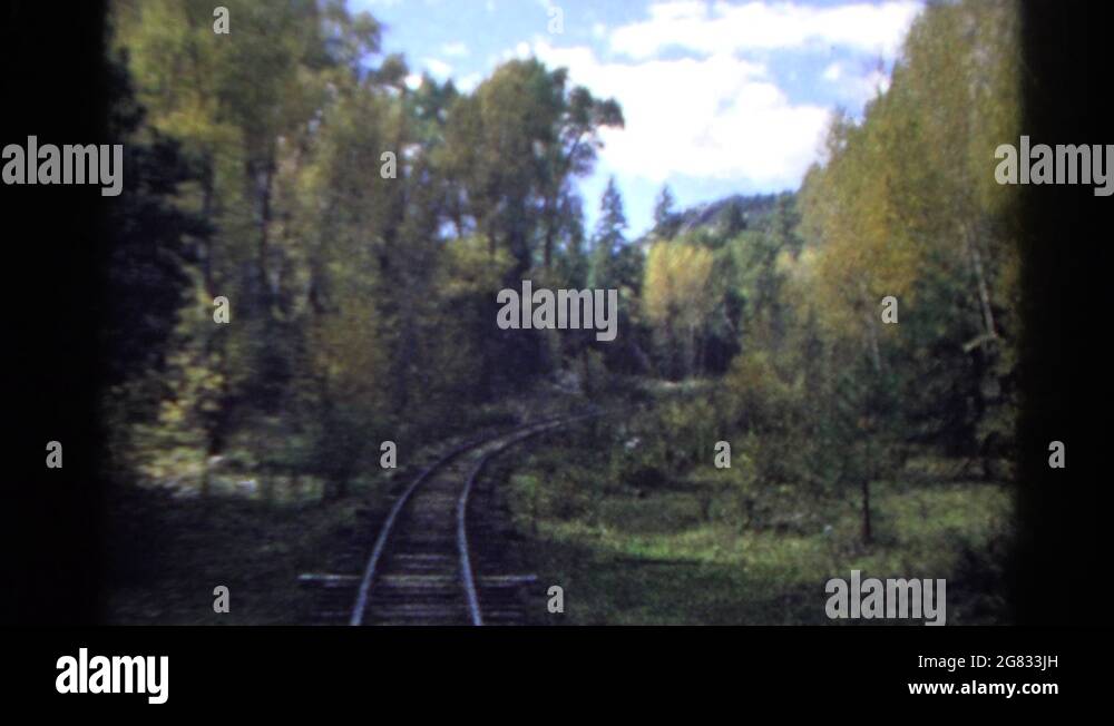 COLORADO USA-1967: The Rear View Of Train Tracks As A Train Passes ...
