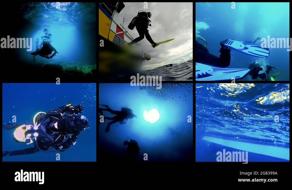 Scuba Diving Video Wall Stock Video Footage - Alamy