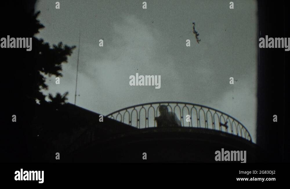 WEST GERMANY-1951: A View Of A Lady Sightseeing On A Bridge With Her ...