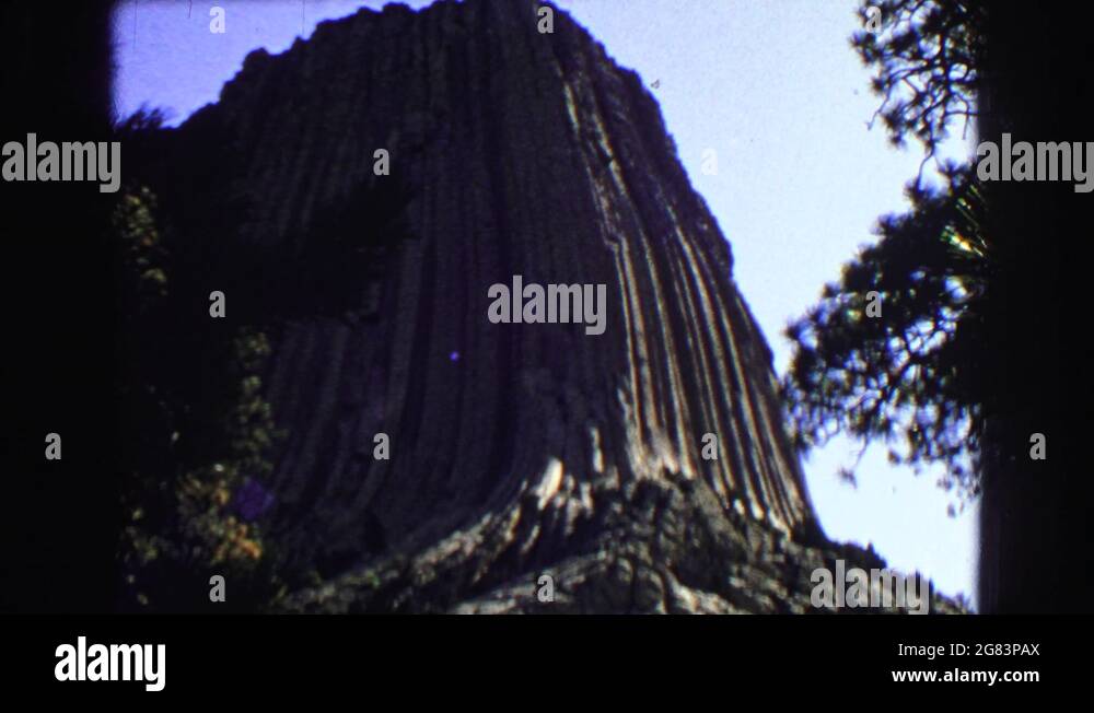 YELLOWSTONE WYOMING USA-1967: Landscape Of Tall Trees And Height Of ...