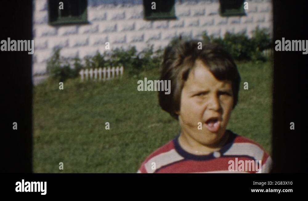 MICHIGAN USA-1958: Kids Playing In Yard Chewing Gum And Doing ...