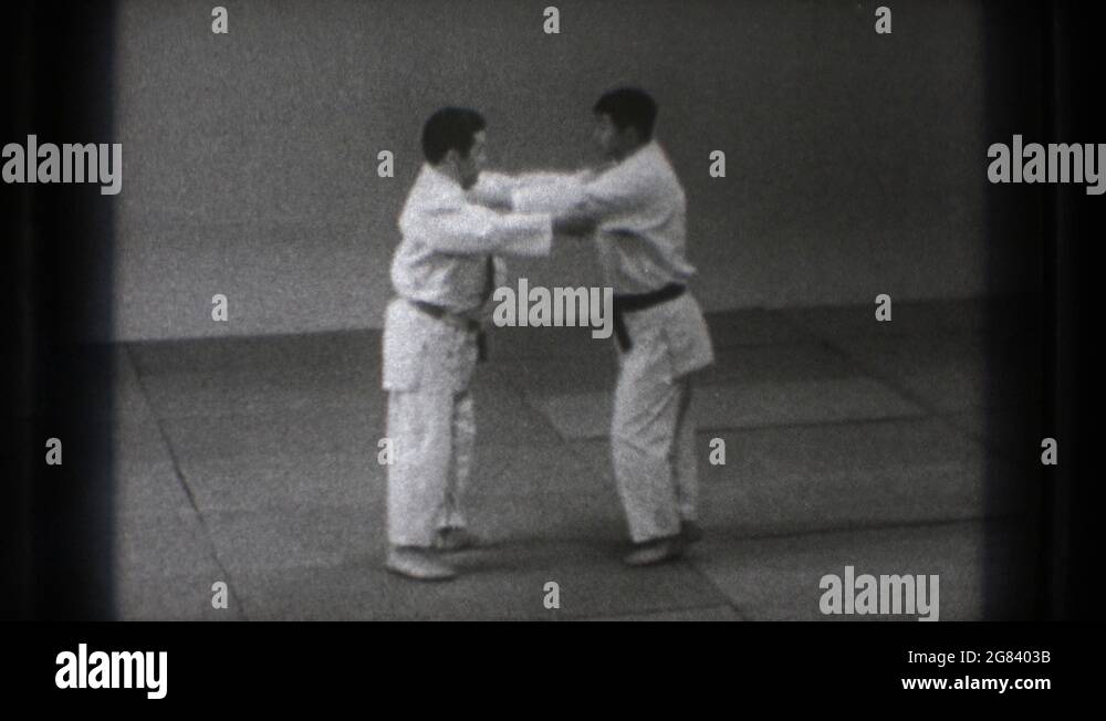 TOKYO JAPAN-1971: Karate Push Walk Lunge Match Men Fight Danger Belt ...