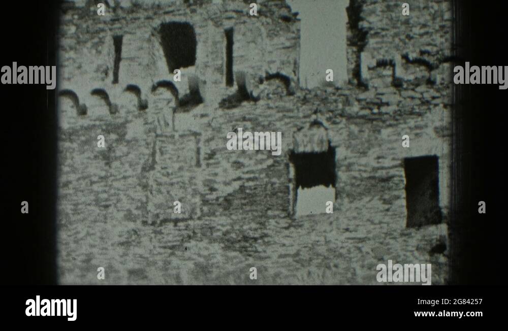 WEST GERMANY-1951: Castle Fortress Ruins High Stone Wall Towers ...