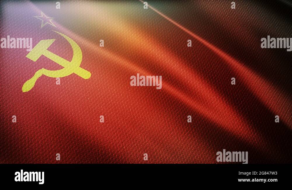 4k Former Soviet Union flag slow wrinkles waving wind seamless loop ...