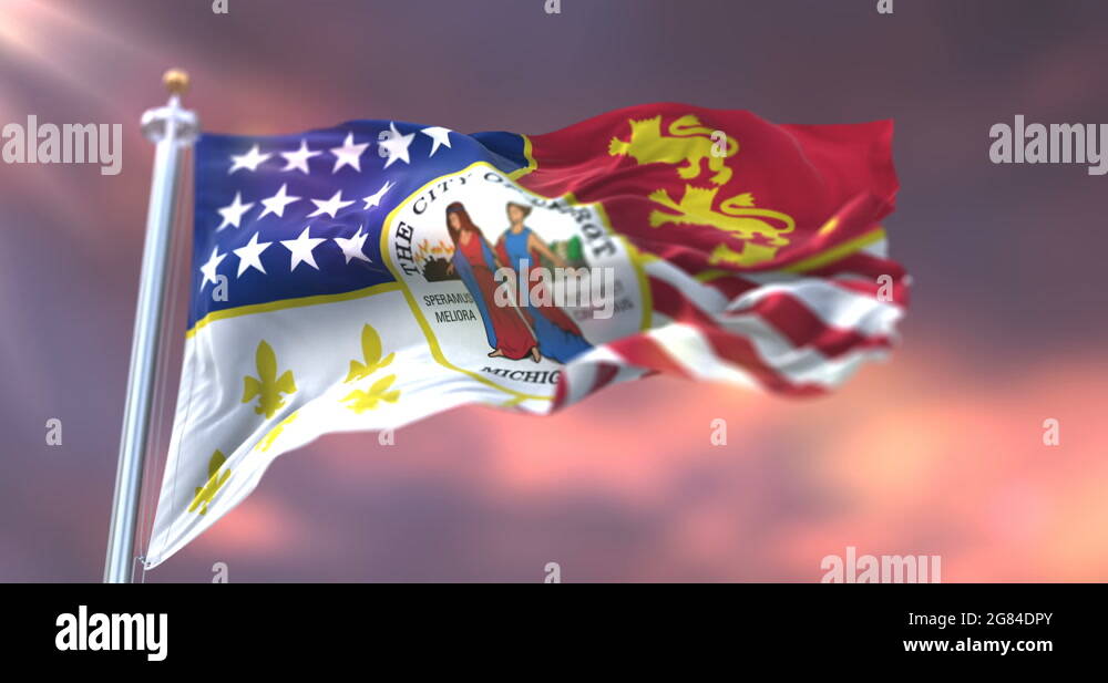 Detroit city flag Stock Videos & Footage - HD and 4K Video Clips - Alamy