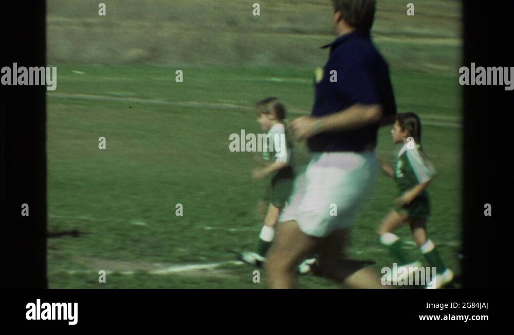 CALIFORNIA USA-1981: The Little Girls Are Playing In The Football In ...