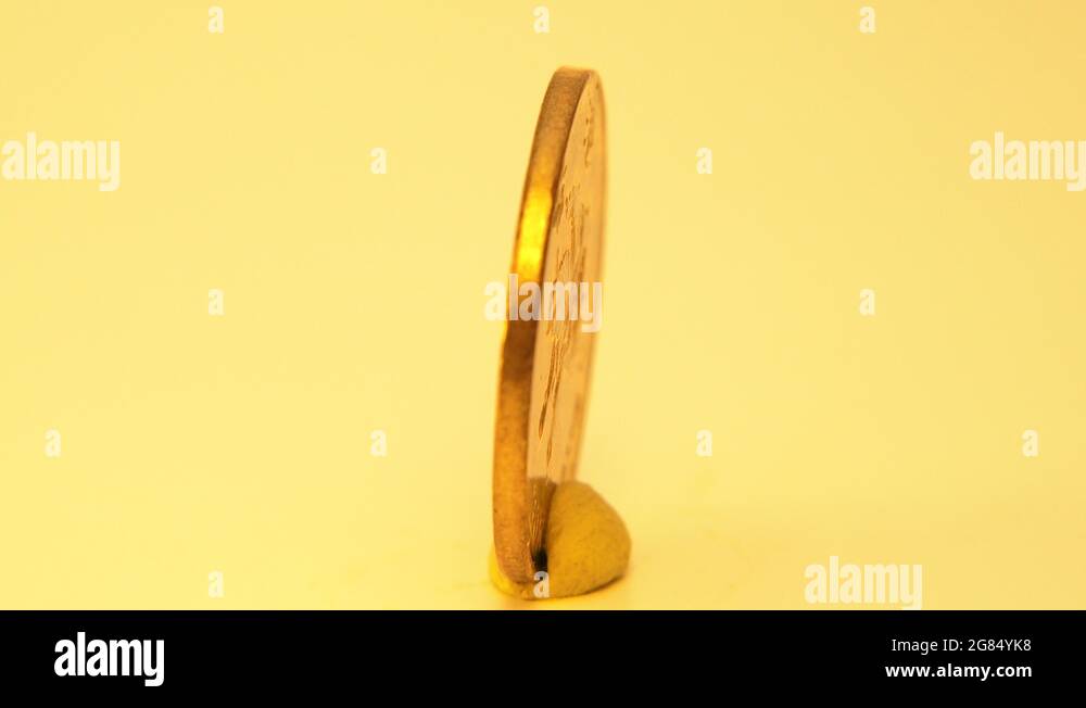 Beautiful Gold Coin With Flower Detail Spinning To Show All Sides Stock ...