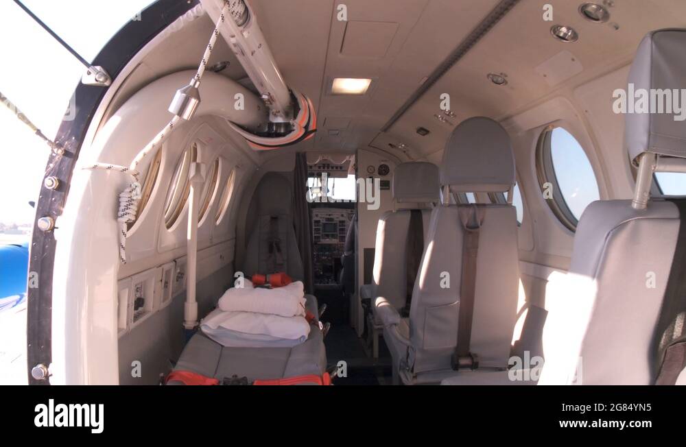 Inside an aeromedical evacuation aircraft - track in Stock Video ...