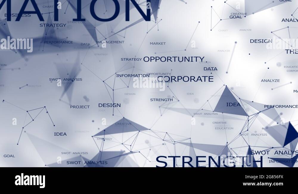 4k abstract Digital background with graph made of dot particles.Swot ...