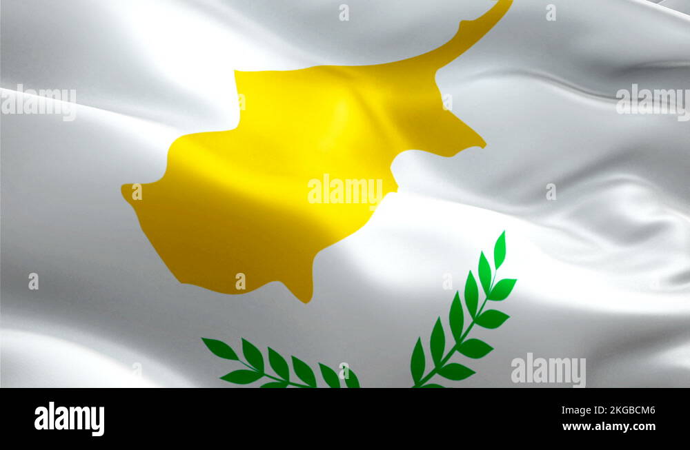 Cyprus waving flag. National 3d Cypriot flag waving. Sign of Cyprus ...