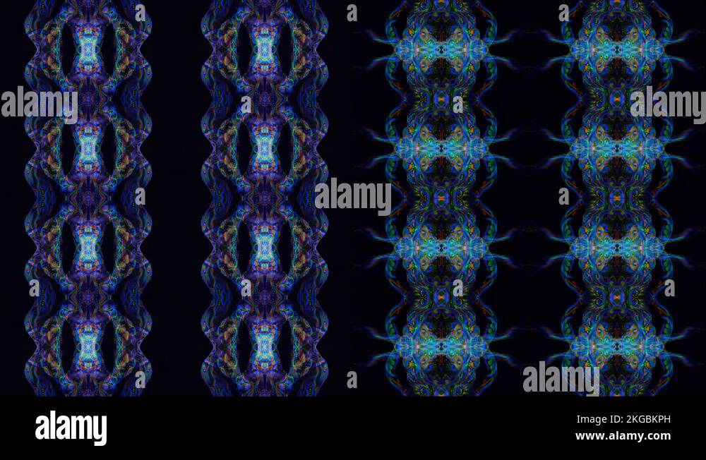 Two different kaleidoscope patterns on each side, colors and shapes ...