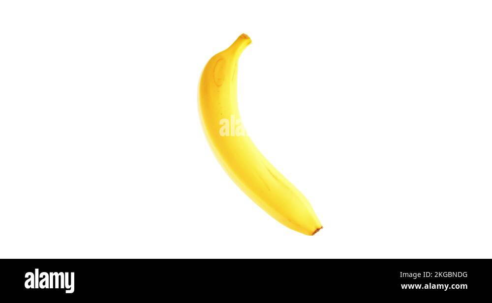 Banana Spinning and Rotating Isolated on White Background Suspended ...