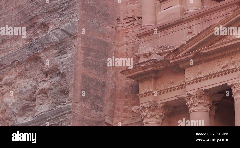 Jordan Petra Facade Of The Treasury Building The Ancient Nabatean Stock ...