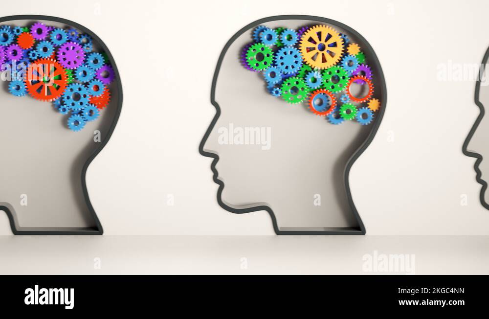 Human brain made of gears. A metaphor of mental illness, neurology ...