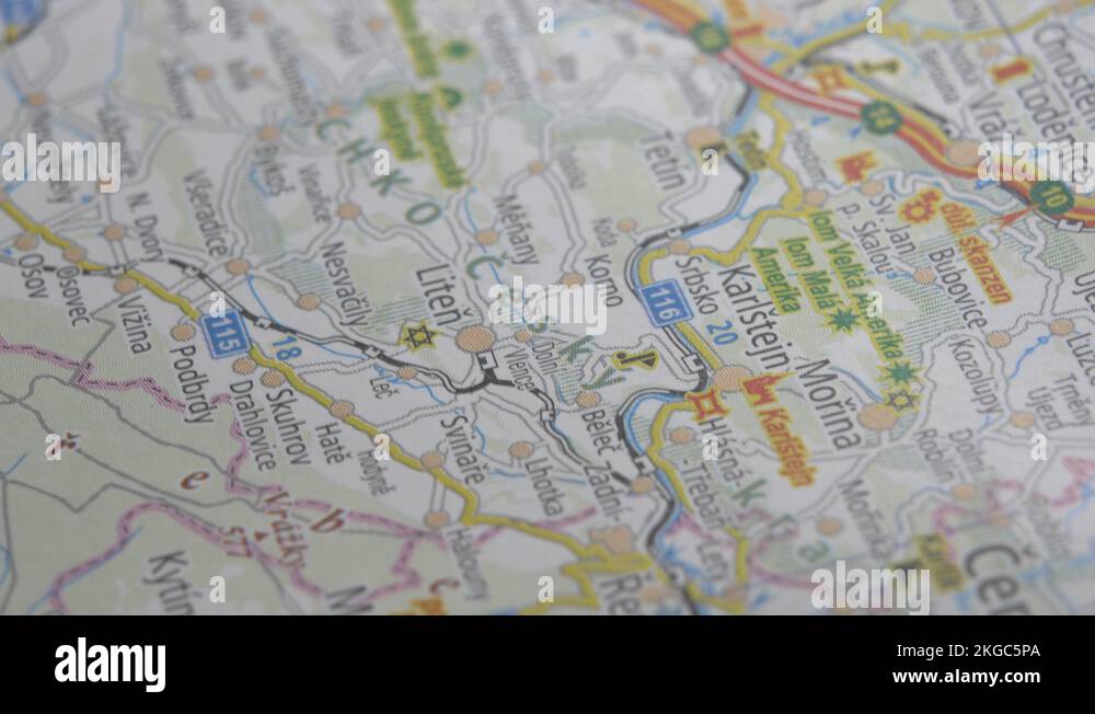Man Traces Route On Map Reading And Taps A Spot Stock Video Footage - Alamy