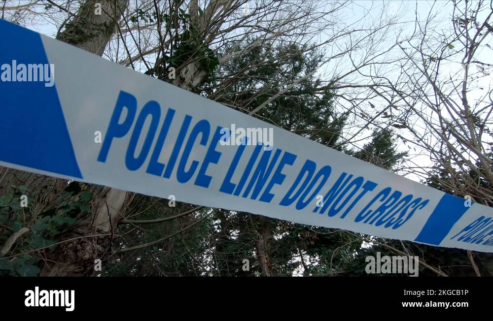 Crime Scene Tape In Slow Motion Wind, 'Police Line Do Not Cross Line ...