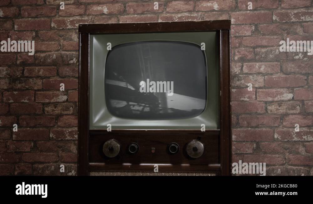 Watching Moon landing on antique television in 1969 Stock Video Footage ...
