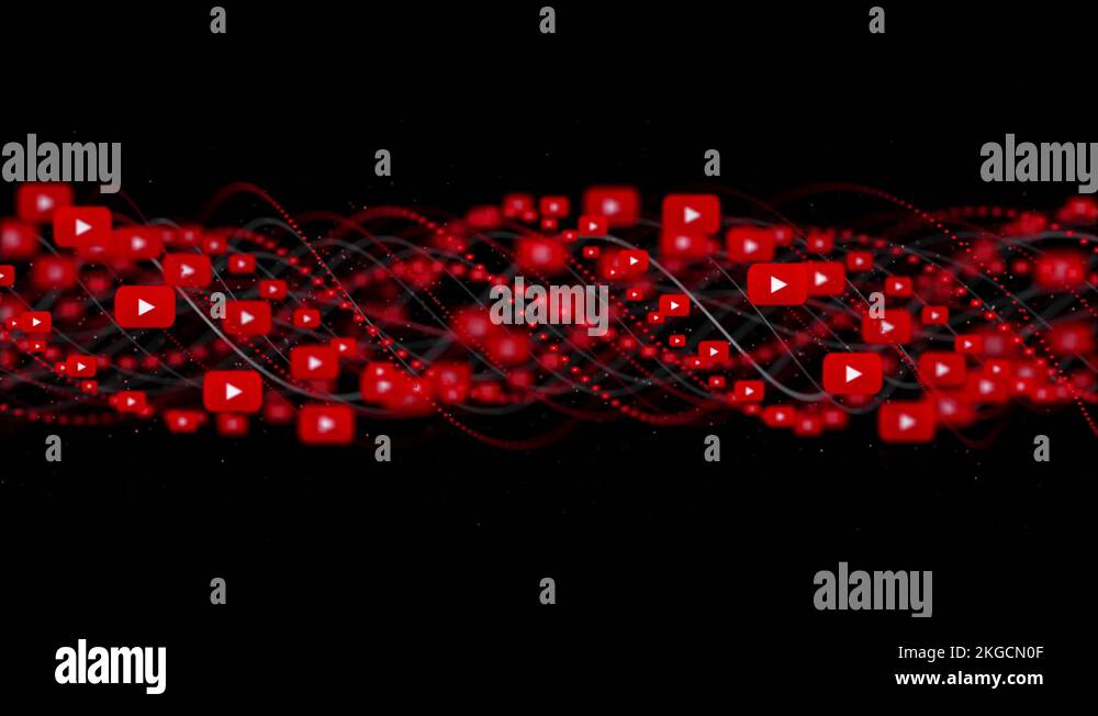 YOUTUBE Logo Animation, Rendering, Background, Loop Stock Video Footage ...