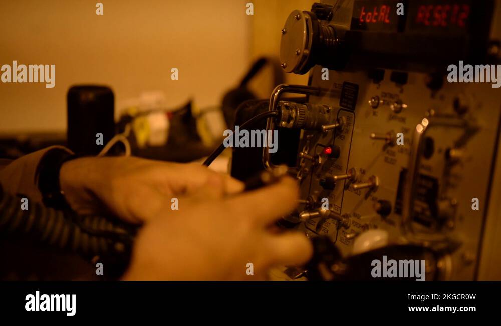 A-10 Thunderbolt II pilot testing flying helmet oxygen mask Stock Video ...