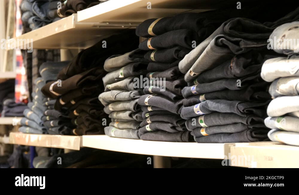 Nuremberg, Germany - December 3, 2018: A huge counter with shelves on ...