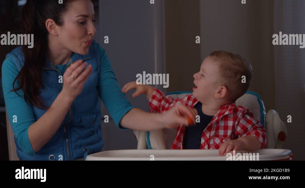 Learning Process of Mother Trying to Teach her Child to Count with ...