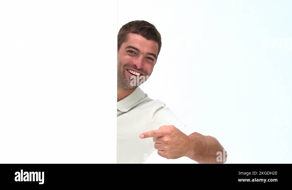 Happy man showing white board Stock Videos & Footage - HD and 4K Video ...