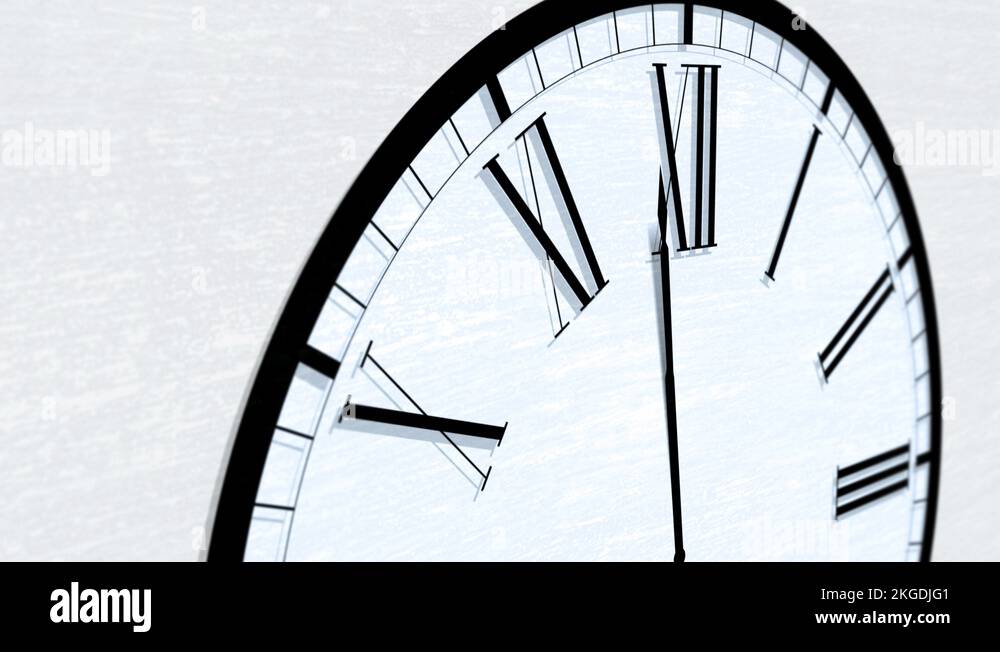 Animated Clock Time Turning Hour Series - Twelve Oclock or Midnight ...
