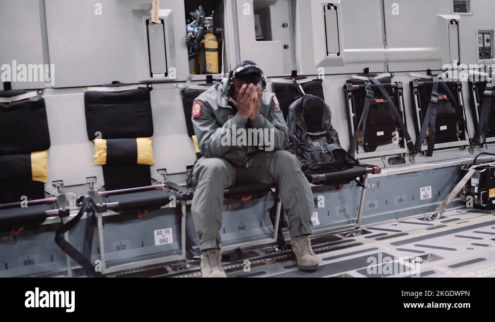 Pilot of the US Air Force praying before leaving the base Stock Video ...