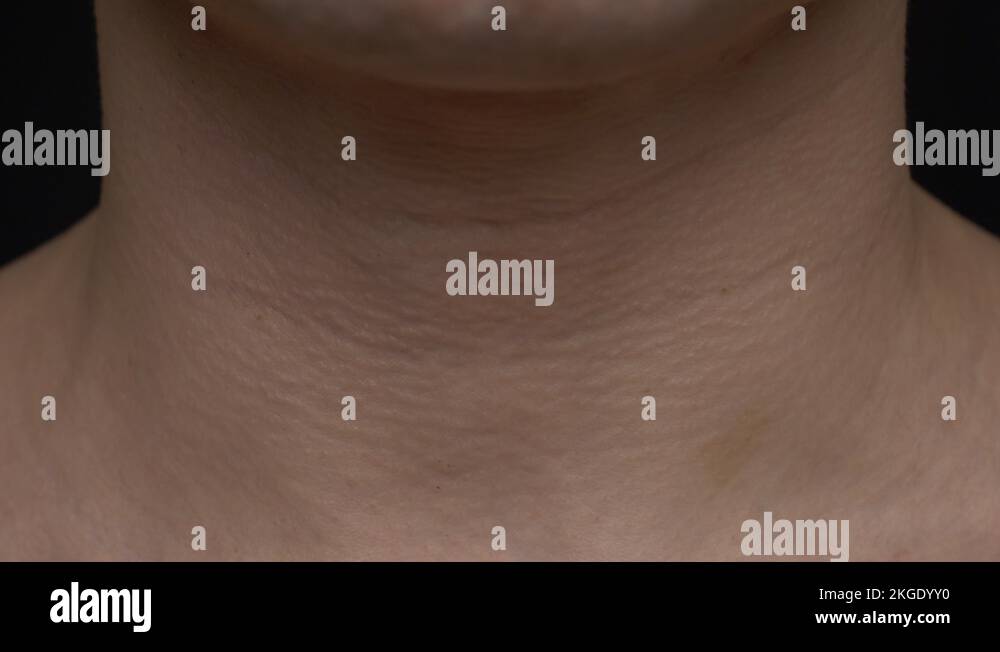 man gulp Adam's apple close up sequence Stock Video Footage - Alamy
