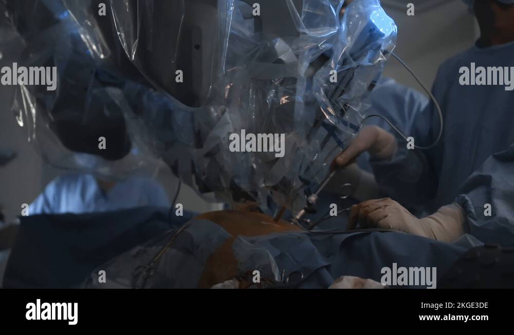 Modern Robotic Surgical System in operating room performs complex ...