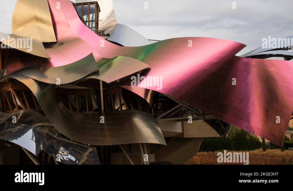 Contemporary building designed by architect Frank Gehry in a winery in ...