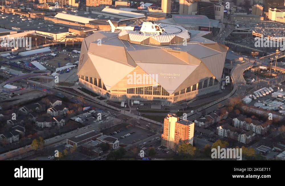 CBP AS350 A-Star Helicopter patrols airspace over Mercedes Benz Stadium ...
