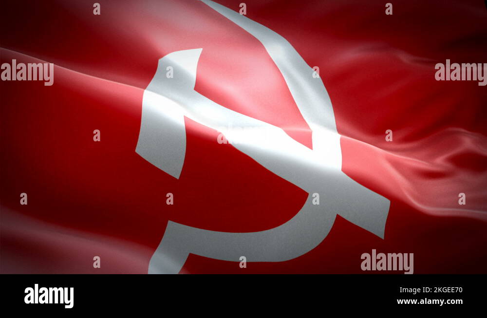 Realistic 3D detailed Soviet Union flag video waving in wind Communist ...