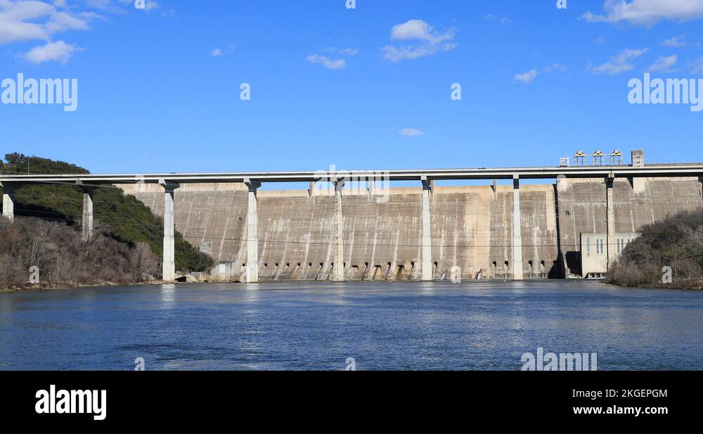 Austin Texas Mansfield Dam and bridge Colorado River 4K Stock Video ...