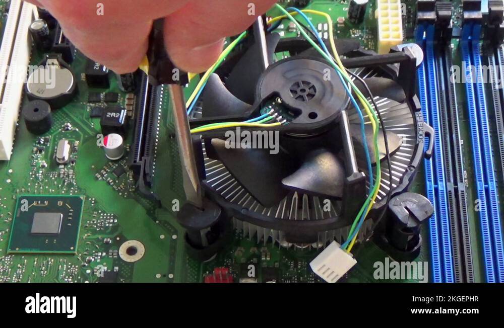 Technician Remove Cpu Microprocessor From A Motherboard Socket Stock ...