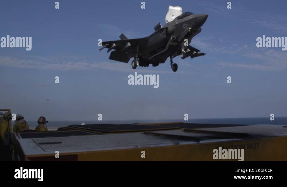 F-35B Lightning II conducts vertical landing aboard USS Wasp in ...