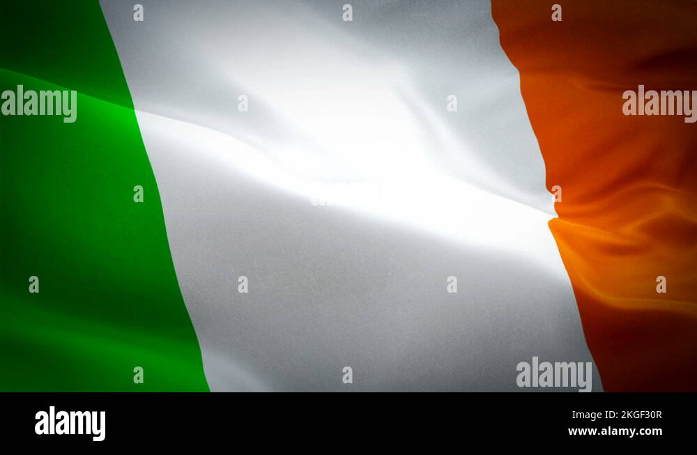Ireland flag video waving in wind. Realistic Irish Flag background ...