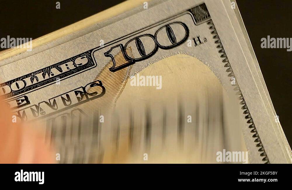 Dollar banknotes. Close up. George Washington's portrait on banknotes ...