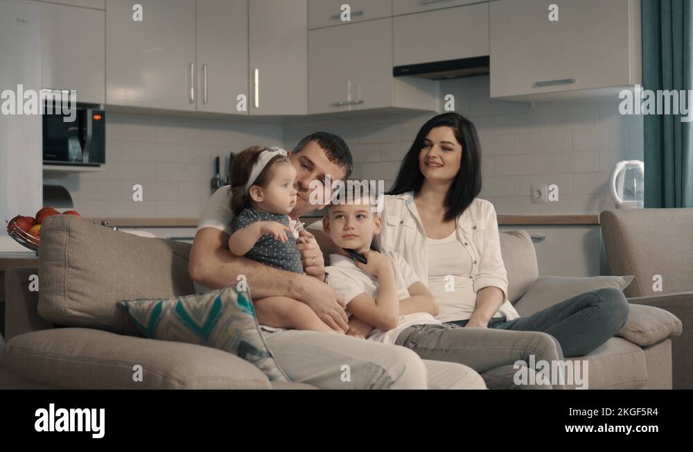 Happy family watching tv home Stock Videos & Footage - HD and 4K Video ...