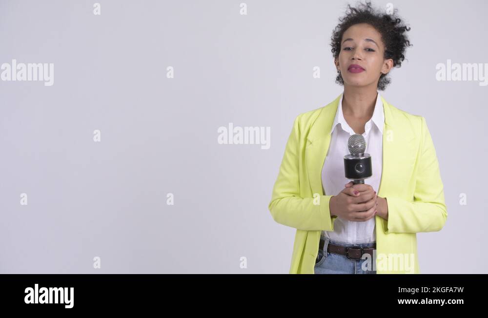 Young african american journalist microphone Stock Videos & Footage ...