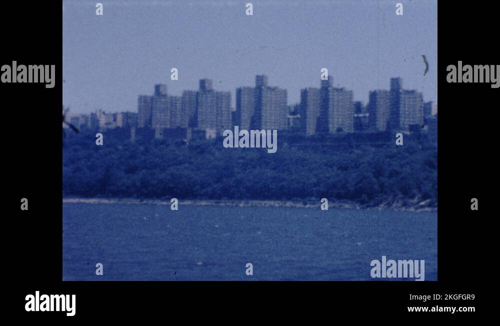 New York City Skyline Harlem Neighborhood Manhattan 1960s Vintage Film ...
