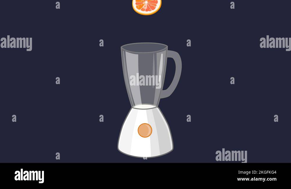 Berries and fruits are falling into the blender. Blender animation ...