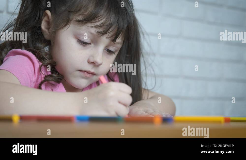 Beautiful little girl draws Stock Videos & Footage - HD and 4K Video ...
