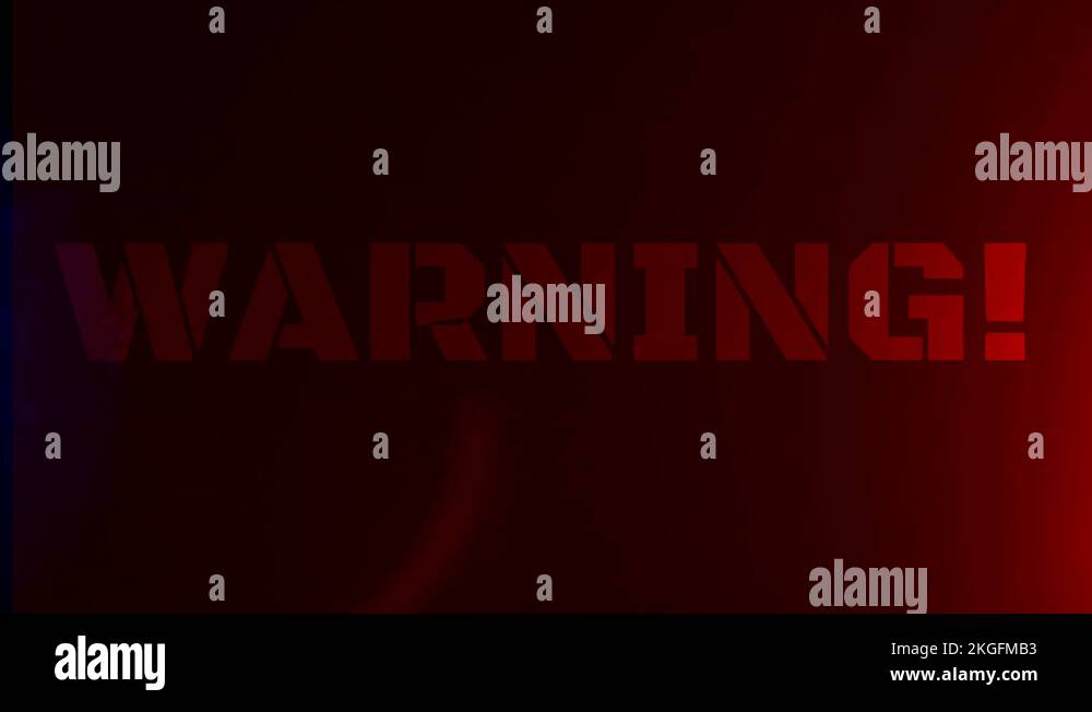 Warning text animation Stock Video Footage - Alamy