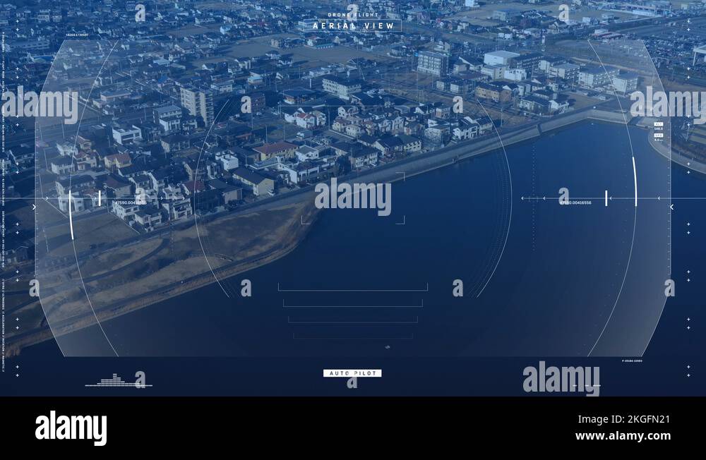 Screen of a drone controller. Head up display (HUD) of a vehicle ...