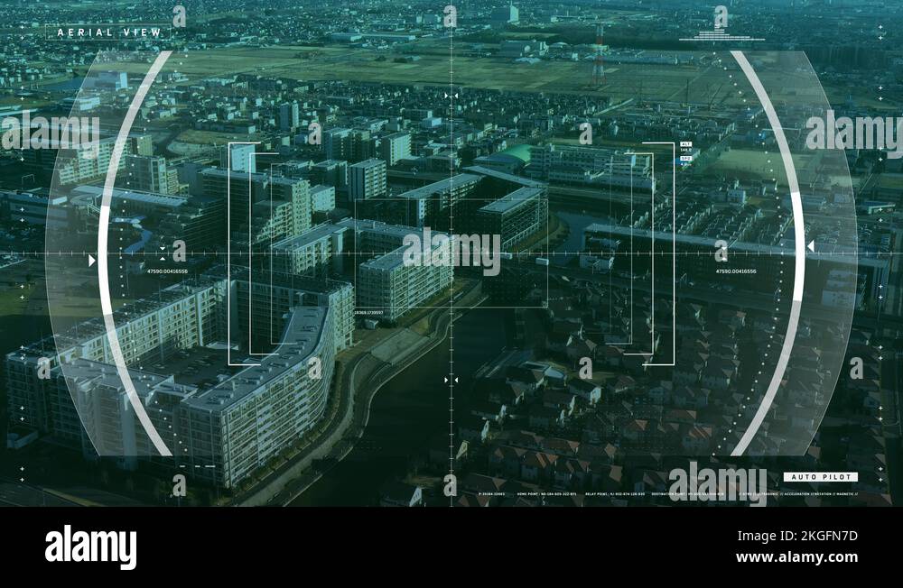 Screen of a drone controller. Head up display (HUD) of a vehicle ...
