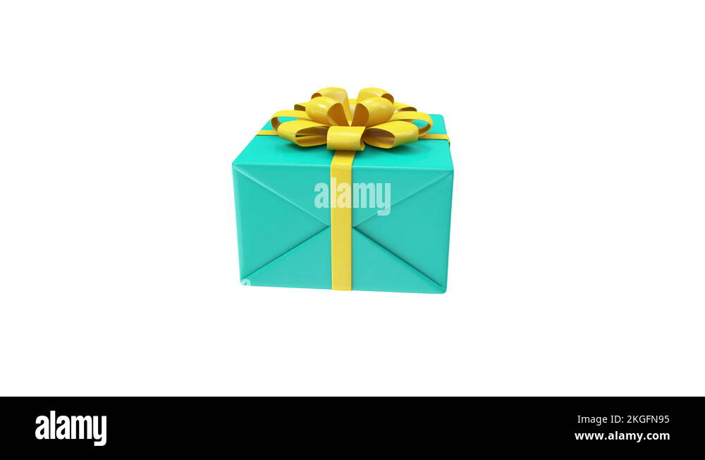 4K Loop Animation of Gift Box Rotation on white and Green Screen ...