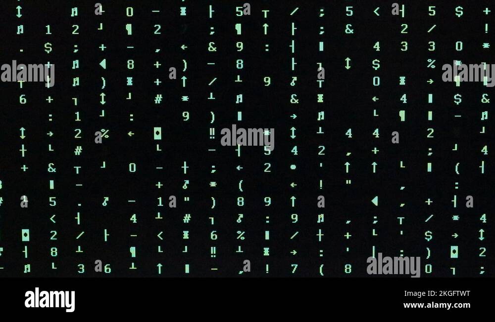 sequence of characters on the computer screen Stock Video Footage - Alamy