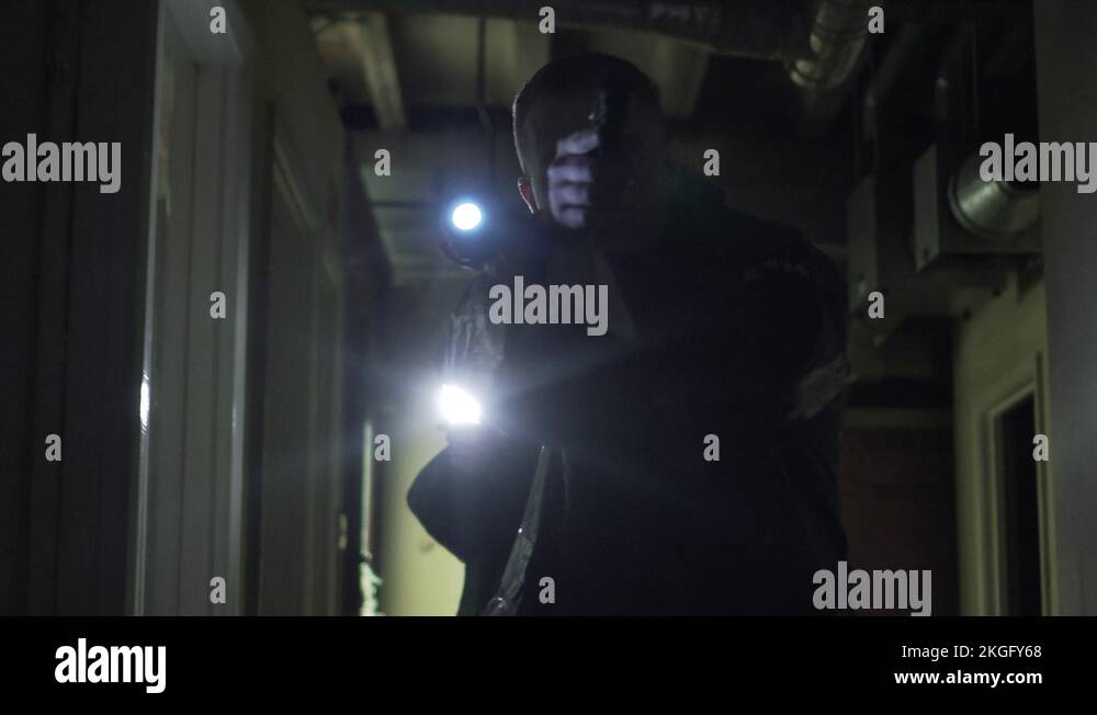 Cinematic FBI Agents Stealth Raid Maneuver Armed With Guns At Night, 4K ...